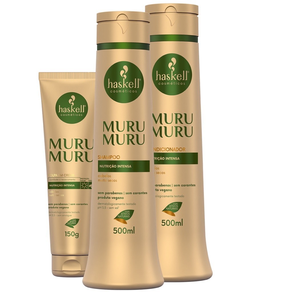 Kit Haskell Murumuru shampoo condicionador 500ml polpa 150g | Shopee Brasil
