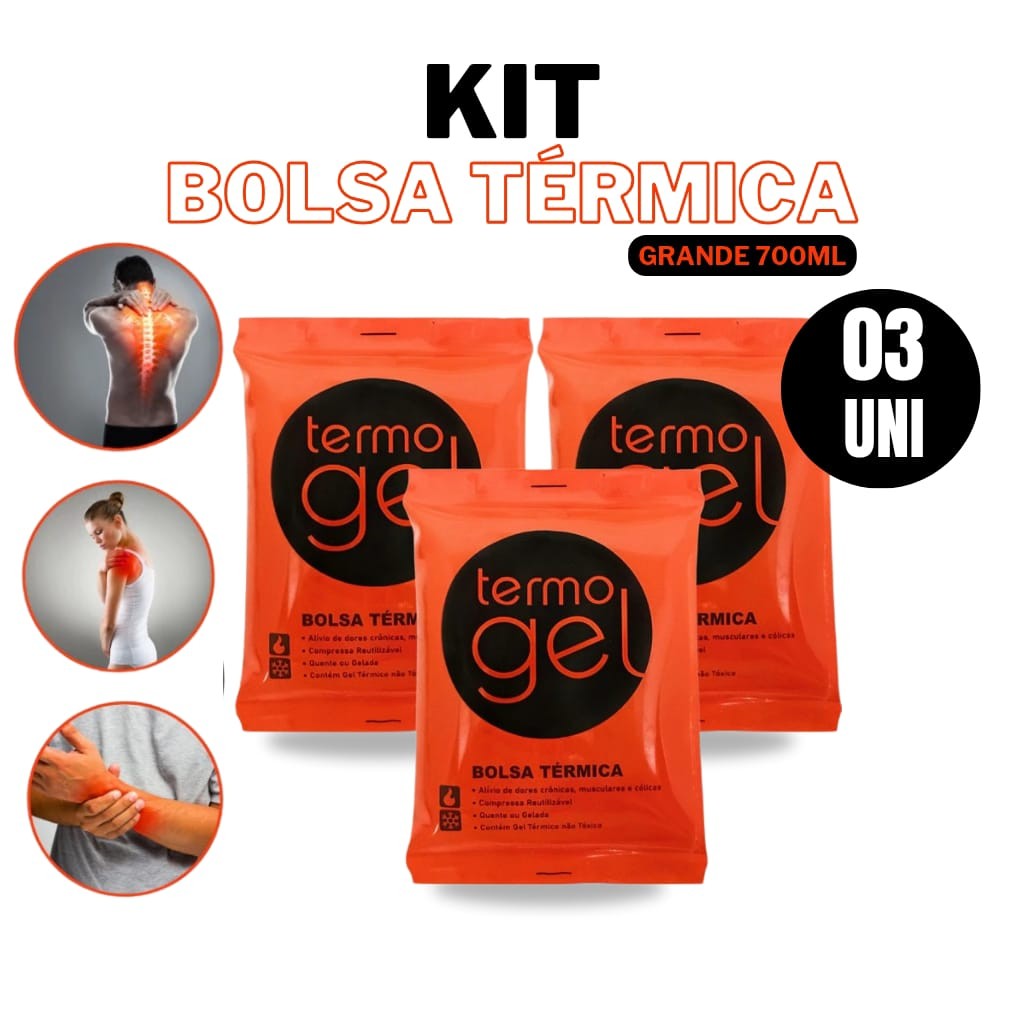 Kit 3 Bolsas Térmica Gel Quente ou Fria Grande 700ml - TermoGel ...