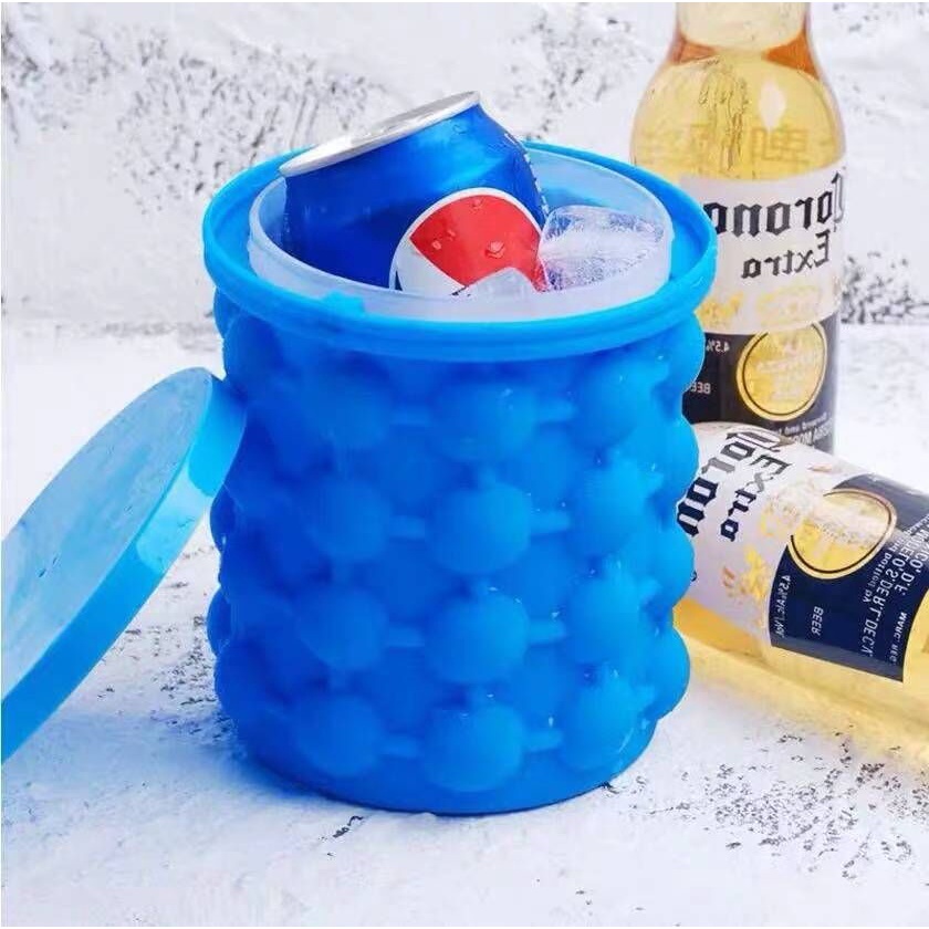 Mini Balde Forma De Gelo Em Silicone Cozinha Geladeira Ice Magic Cube ...