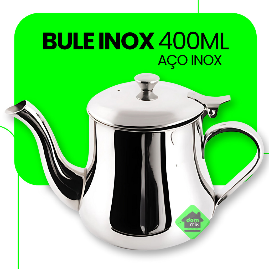 Bule De Inox l Café Chá Leite l Elegante Com Alça Imperial e Com Tampa ...