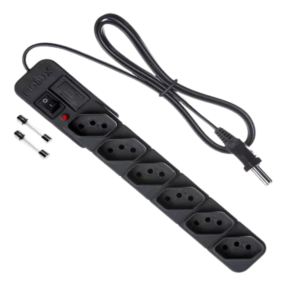 Filtro de Linha 6 tomadas 10A - Fiolux | Shopee Brasil