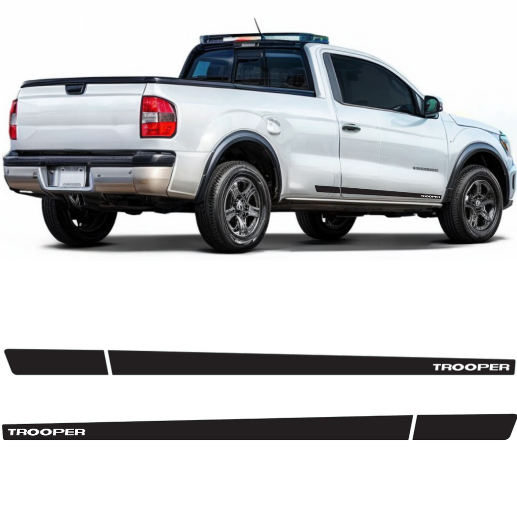 Kit Par Adesivos Faixa Lateral Vw Volkswagen Saveiro Trooper 2010 2011 Preto | Shopee Brasil