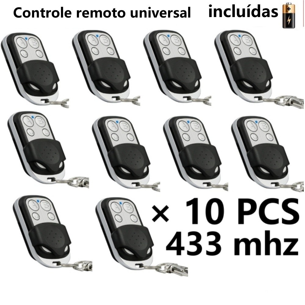Kit5/10 Controle Remoto Universais De 433 Mhz Portão Automático Porta ...