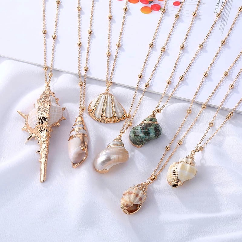 Colar Conch Shells Sea Beach Shell Pendant Para Mulheres Concha ...