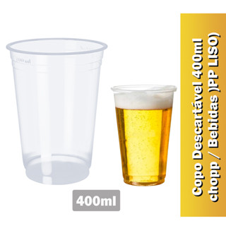 COPO 400ML DESCARTAVEL PLÁSTICO PP LISO 100 UNID CHOPP SUCO | Shopee Brasil