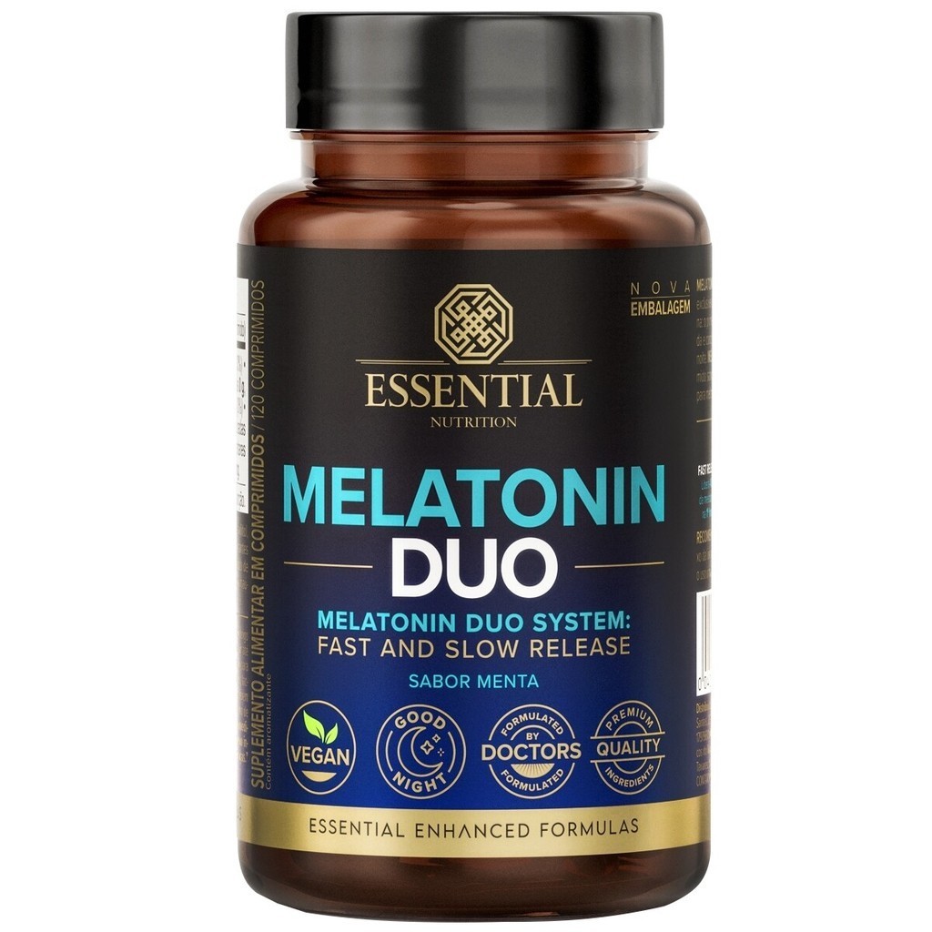 Melatonina Duo 120 Comp Essential Nutrition Sabor Menta | Shopee Brasil