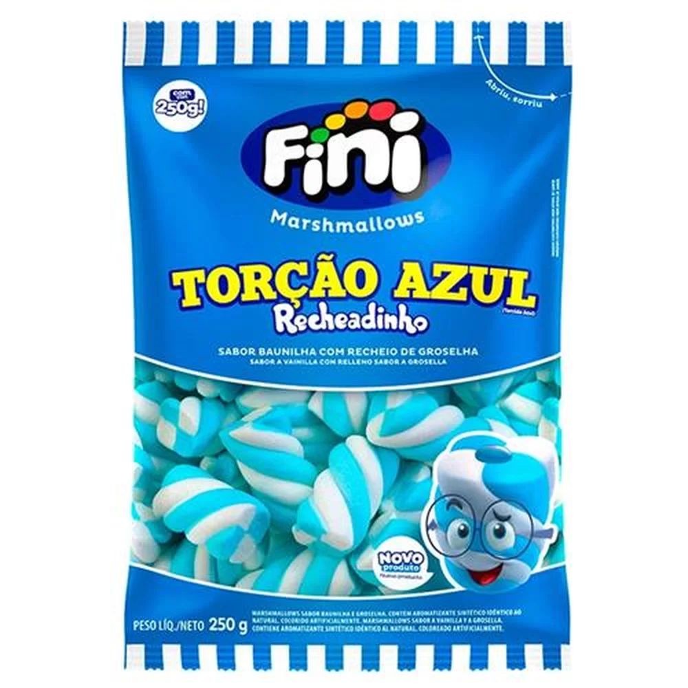 Marshmallow Recheadinho Torção Azul Groselha e Nata Fini 250Gr | Shopee ...
