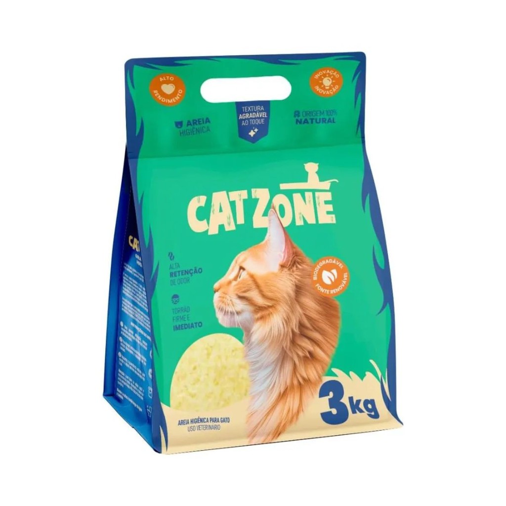 AREIA HIGIENICA PARA GATO NATURAL GRÃOS FINOS CATZONE 3KG | Shopee Brasil