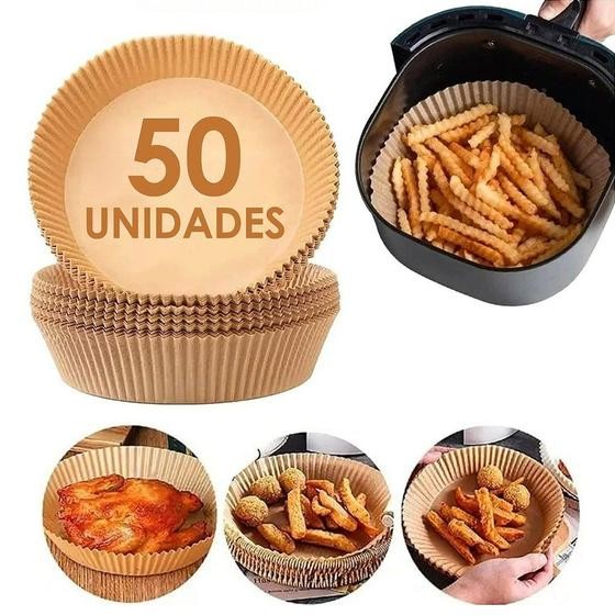 Forro Papel Descartável P/ Air Fryer 20x4,5cm C/50 Unidades | Shopee Brasil