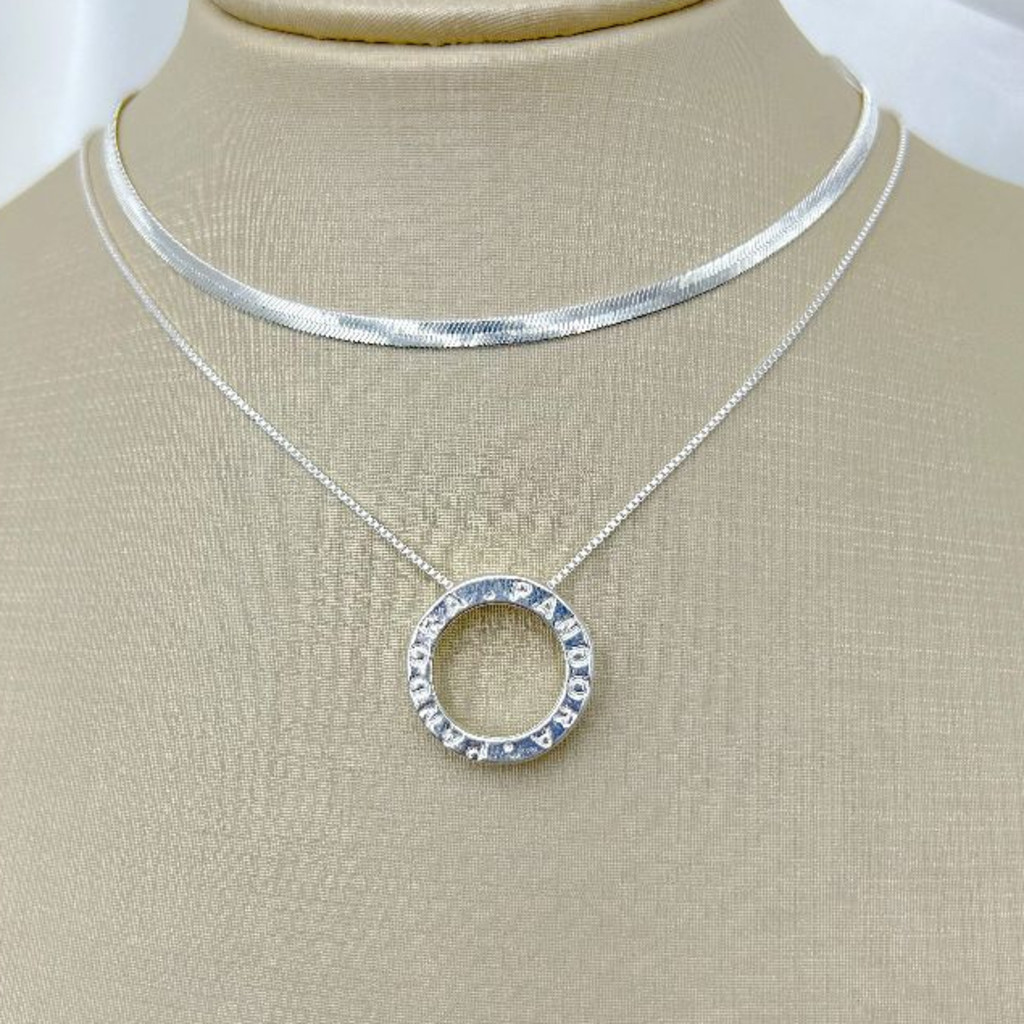 KIT 2 Colar Feminino Laminado + Colar Pandora a Prata 925 | Shopee Brasil