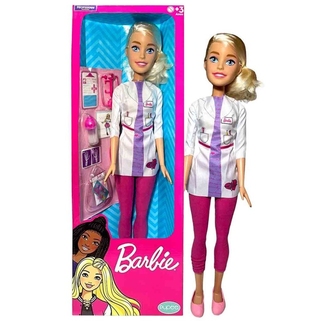Boneca Barbie Médica Gigante com Acessórios - 65 cm - Pupee 1276 ...