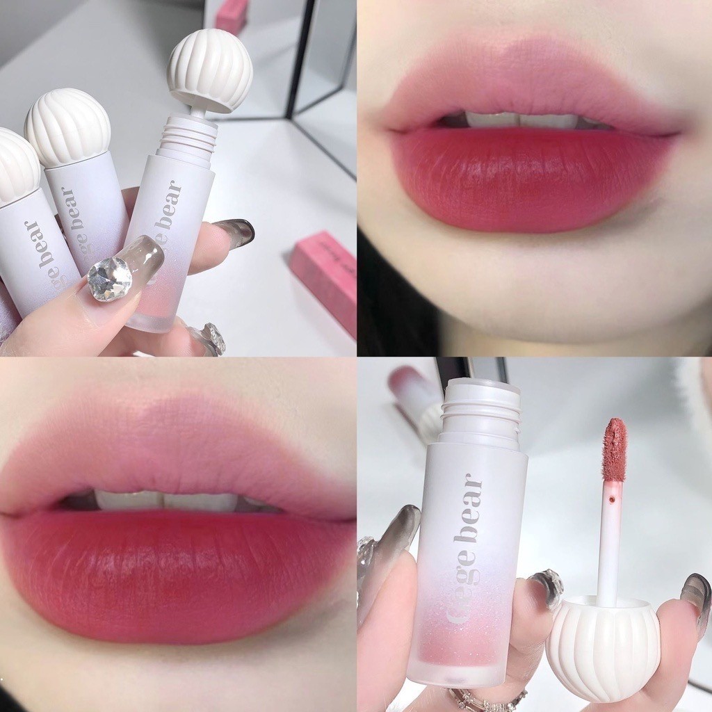 Gegegege BEAR Cloud Light Matte Lip Glaze , Liso Sem Caking , Batom ...