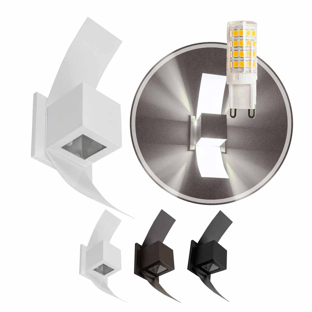 Arandela Box Aba Efeito 2 Foco Alumínio + LED G9 5w St890 | Shopee Brasil Arandela Box Aba Efeito 2 Foco Alumínio + LED G9 5w St890 | Shopee Brasil