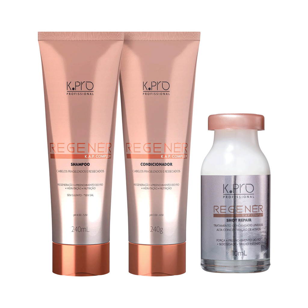 KIT Kpro Regenér Home Care Sh + Cond + SHOT REPAIR | Shopee Brasil