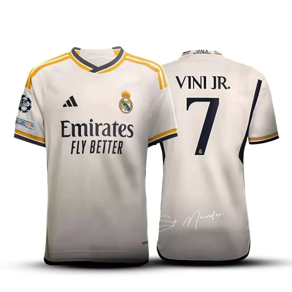 REAL MADRID Vini Jr Branca MAIS VENDIDA Alta Qualidade - FRETE GRÁTIS ENVIO IMEDIATO | Shopee Brasil
