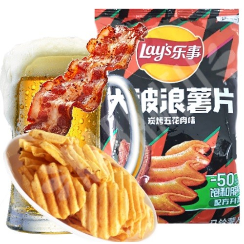 Batata Lay's Big Wave Deep Ridged Grilled Pork Flavor - Importado ...