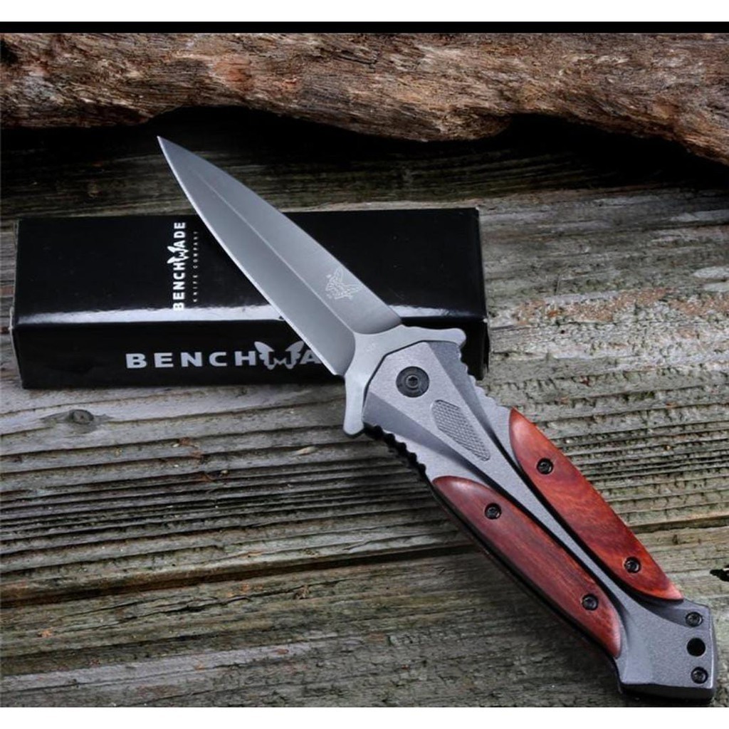 canivete Tactical Knives Titanium Hardwood Caça Camping | Shopee Brasil