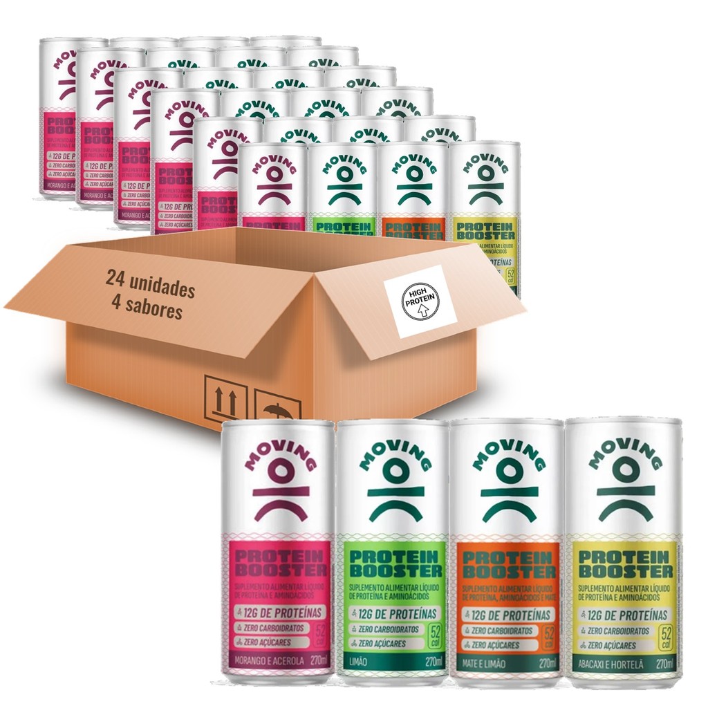 Kit 24und Refrigerante Proteico MOVING 4 sabores 270ml | Shopee Brasil