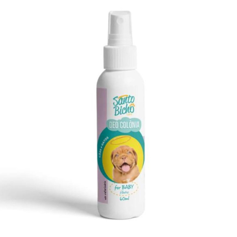 Colonia Perfume para Filhotes Caes e Gatos Pet Banho e Tosa 60 ml Santo ...
