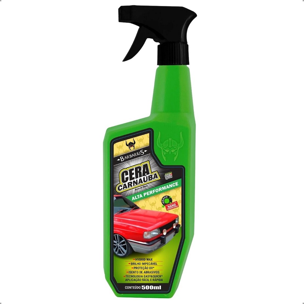 Cera Carnaúba Líquida Automotiva 500ml Barbárius Com Borrifador ...