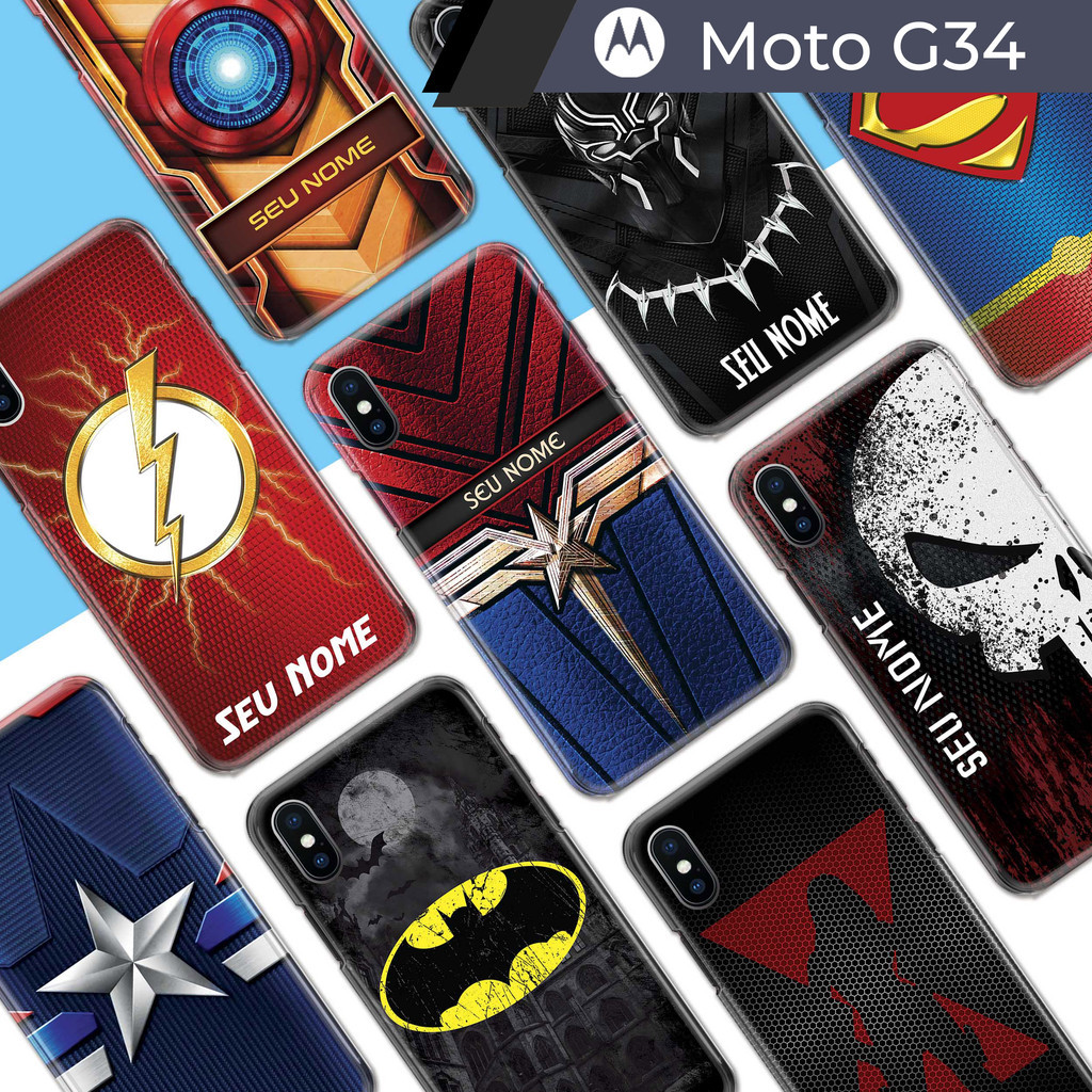 Capa Capinha - Motorola Moto G34 - Coleção Super-Heróis | Shopee Brasil