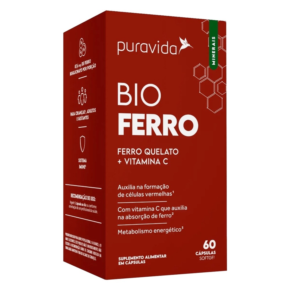 Bio Ferro Puravida 60 Cápsulas | Shopee Brasil