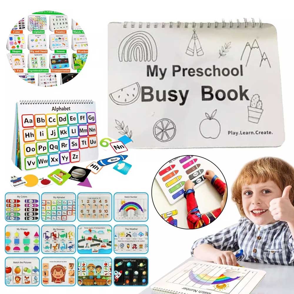 My Preschool Busy Book for Ages 4,Toddler Busy Book for Kids, Preschool ...