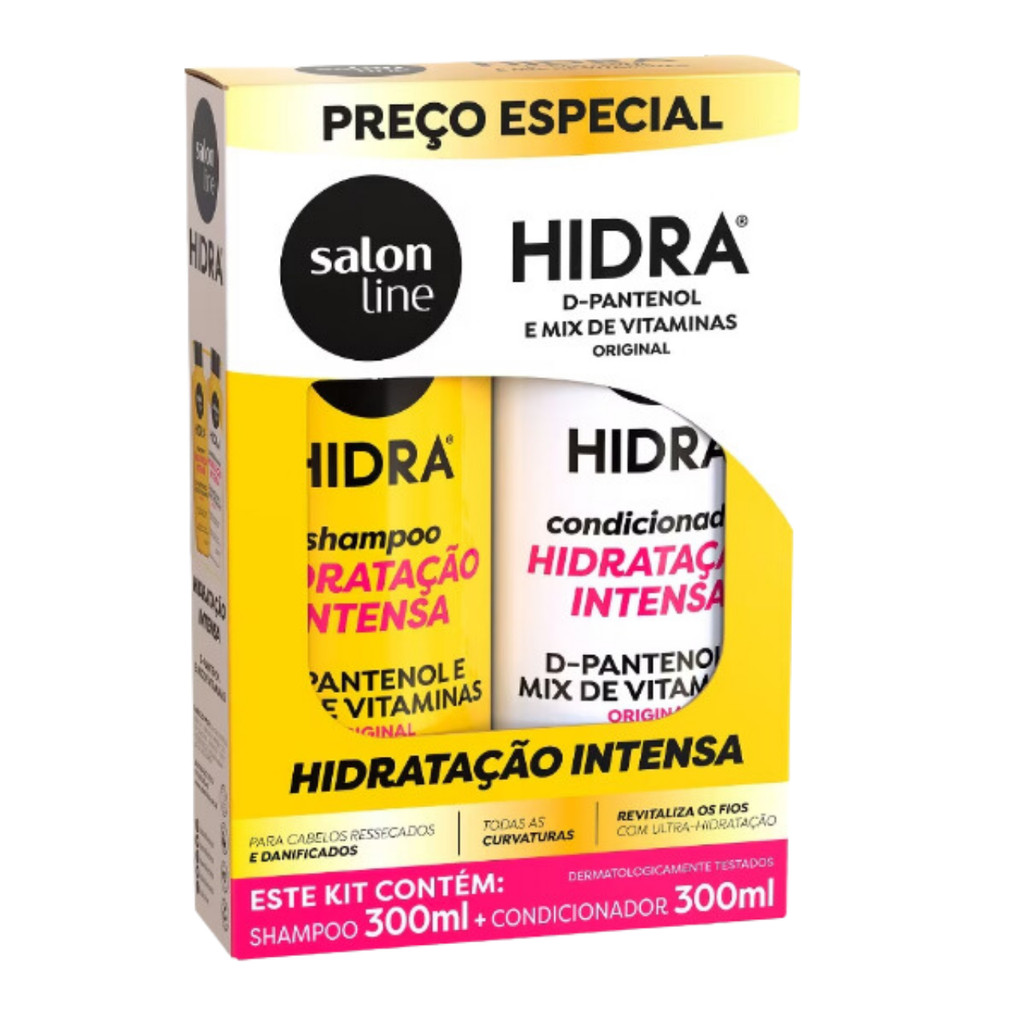 Kit Salon Line Shampoo e Condicionador Hidra Hidratação Intensa 300ml ...