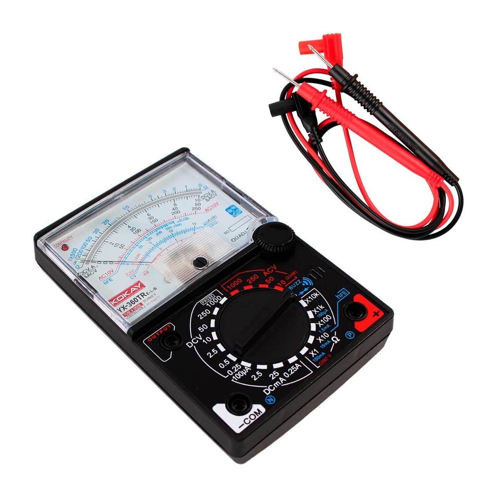 Multímetro Analógico Profissional Com Led, Bateria E Buzzer | Shopee Brasil
