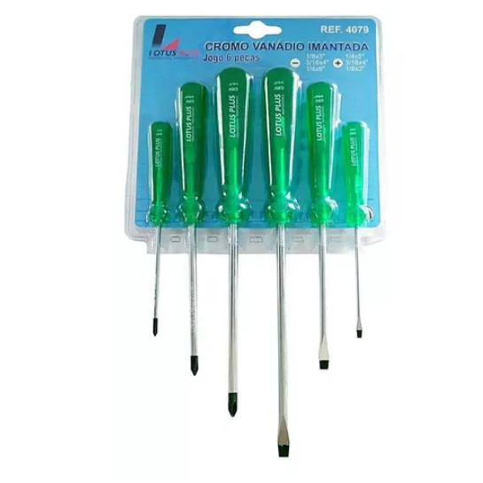 Jogo Chave Philips Fenda kit com 6 chaves profissional | Shopee Brasil
