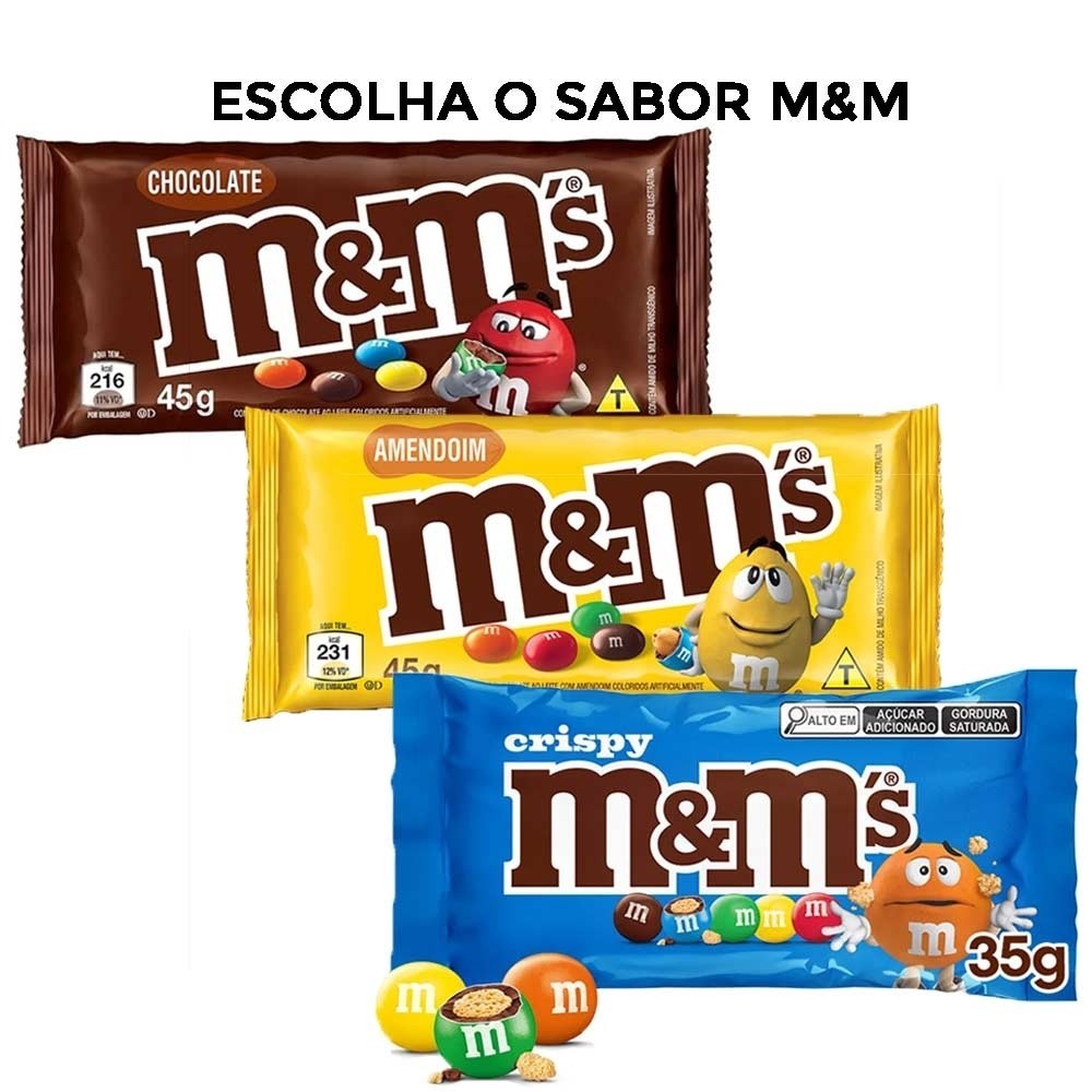 Confeito Chocolate M&Ms Individual 35g a 45g - Escolha o Sabor! Ao Leite, Amendoim ou Crispy ...