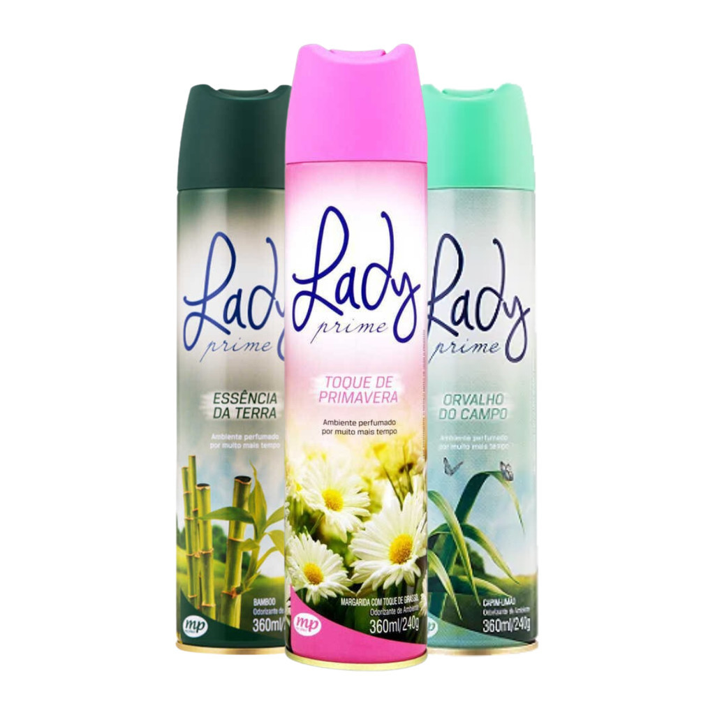 Lady Prime Odorizador Aromatizante De Ambientes 360ml/240g | Shopee Brasil