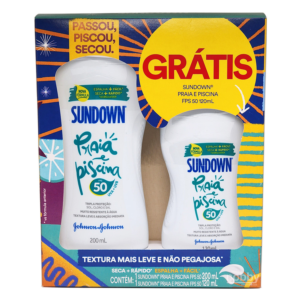 Kit Protetor Solar Sundown 50fps Praia Piscina 200ml + 120ml | Shopee ...