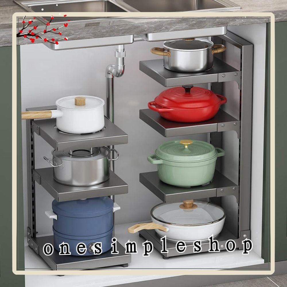 Rack De Cozinha OS , 2/3/4 Tier Under Cabinet Pots Panelas Organizador ...