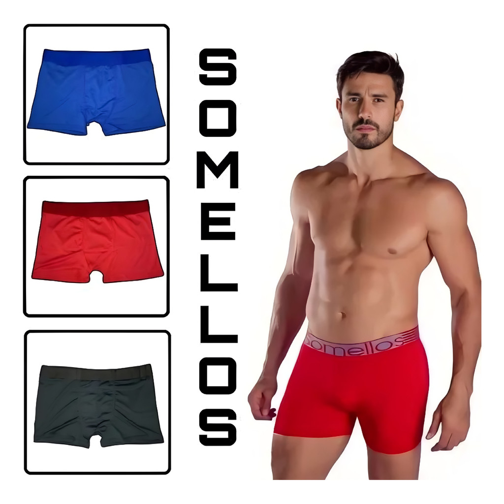 Kit Cueca Boxer Masculina Com 10 Unidades Somellos Original. | Shopee ...