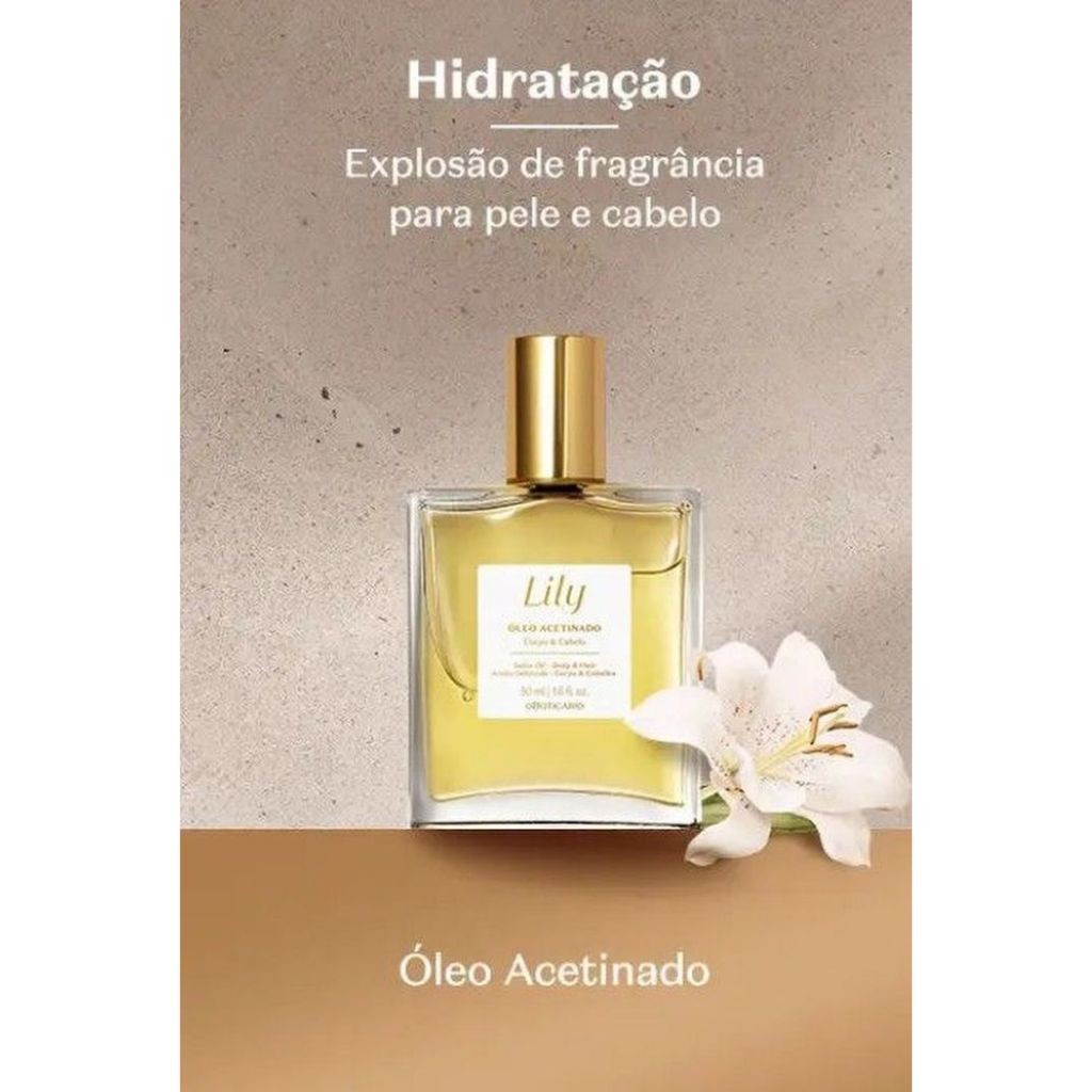 KIT lili 350ml creme e perfume acetinado corpo e mãos hidratante lily ...