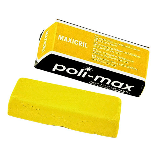 01 Barra Cera Polimento Polimax Brilux Maxicril Creme Resina Plásticos ...