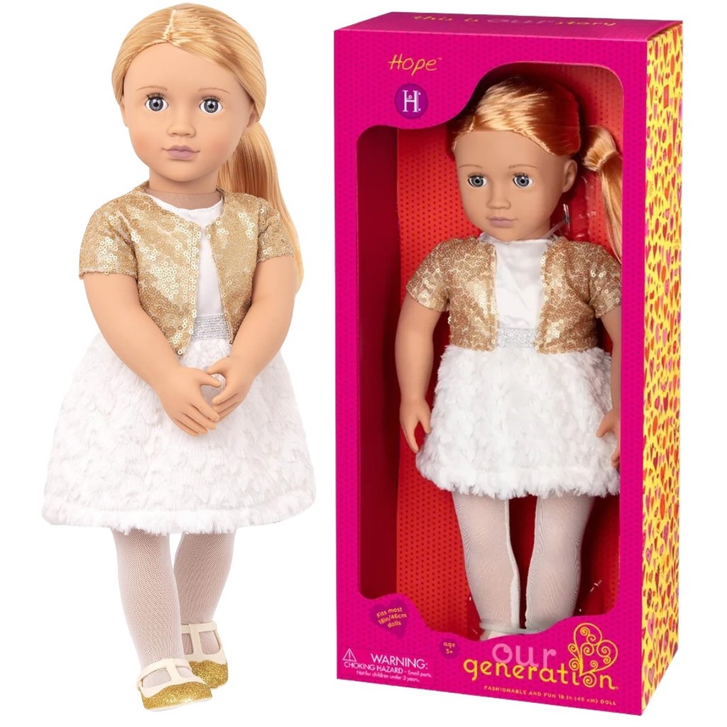 Boneca Our Generation Hope Loira Articulada Com Vestido 46Cm | Shopee Brasil