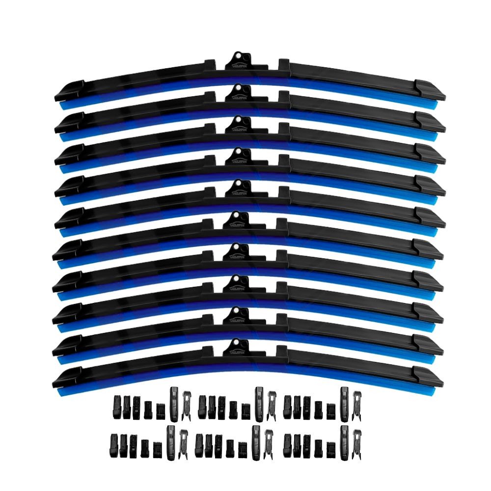 Kit 10 Palheta Silicone Parabrisa Vidro Multi Encaixe 28/26/24/22/21/20/19/18/17/16/15/14 ...