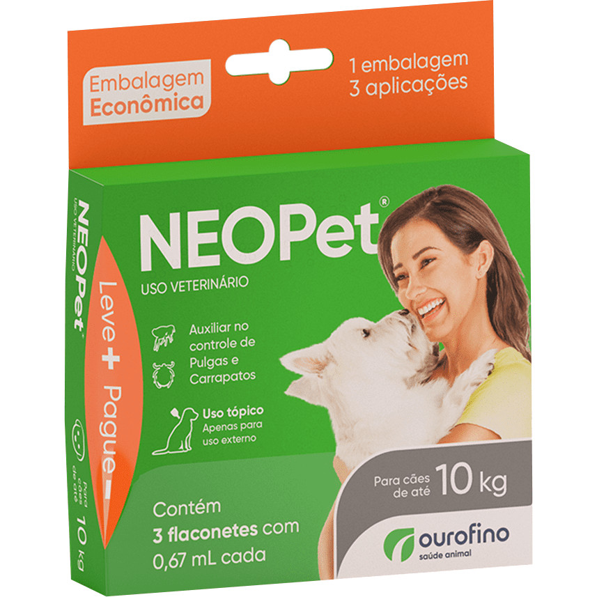 NEOPET 0,67ML CAES ATE 10KG 3 PIPETAS CX (unidade) VAL JAN/2026 ...