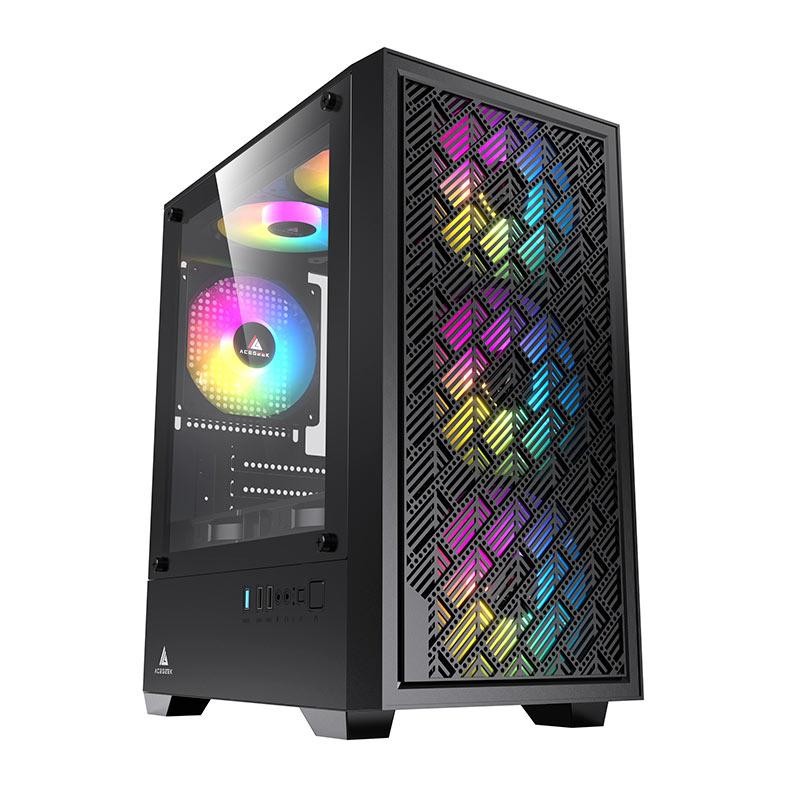 Gabinete Gamer Acegeek Matrix, Mid-Tower, Lateral de Vidro, Preto, AG ...