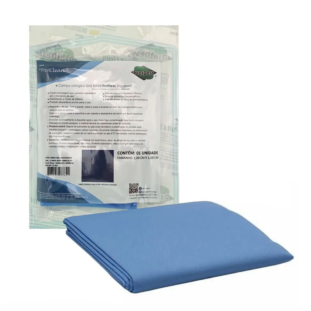 Campo Operatório Estéril 1 x 1 metro Sem Fenestra Protdesc 10un ...