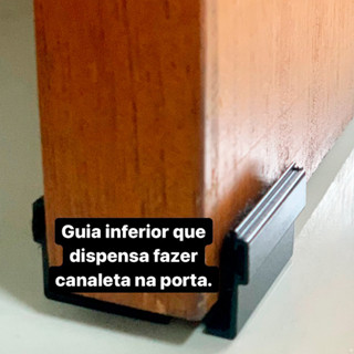 Kit Para Porta de Correr Roldana Aparente Em Alumínio Preto Fosco Trilho 1,5m | Shopee Brasil