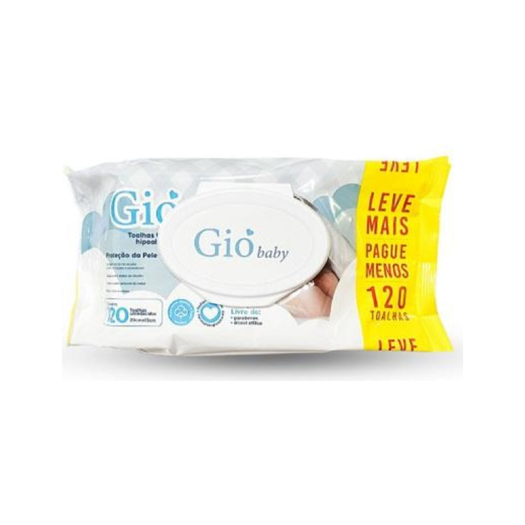 Lenço Umedecido Gio Baby Inova 120 Unidades | Shopee Brasil