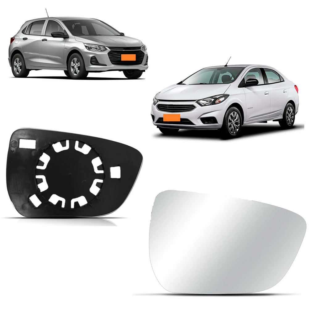 Espelho Lente Retrovisor Com Base Onix 2020 2021 2022 2023 Prisma 2020 2021 2022 2023 Lado ...