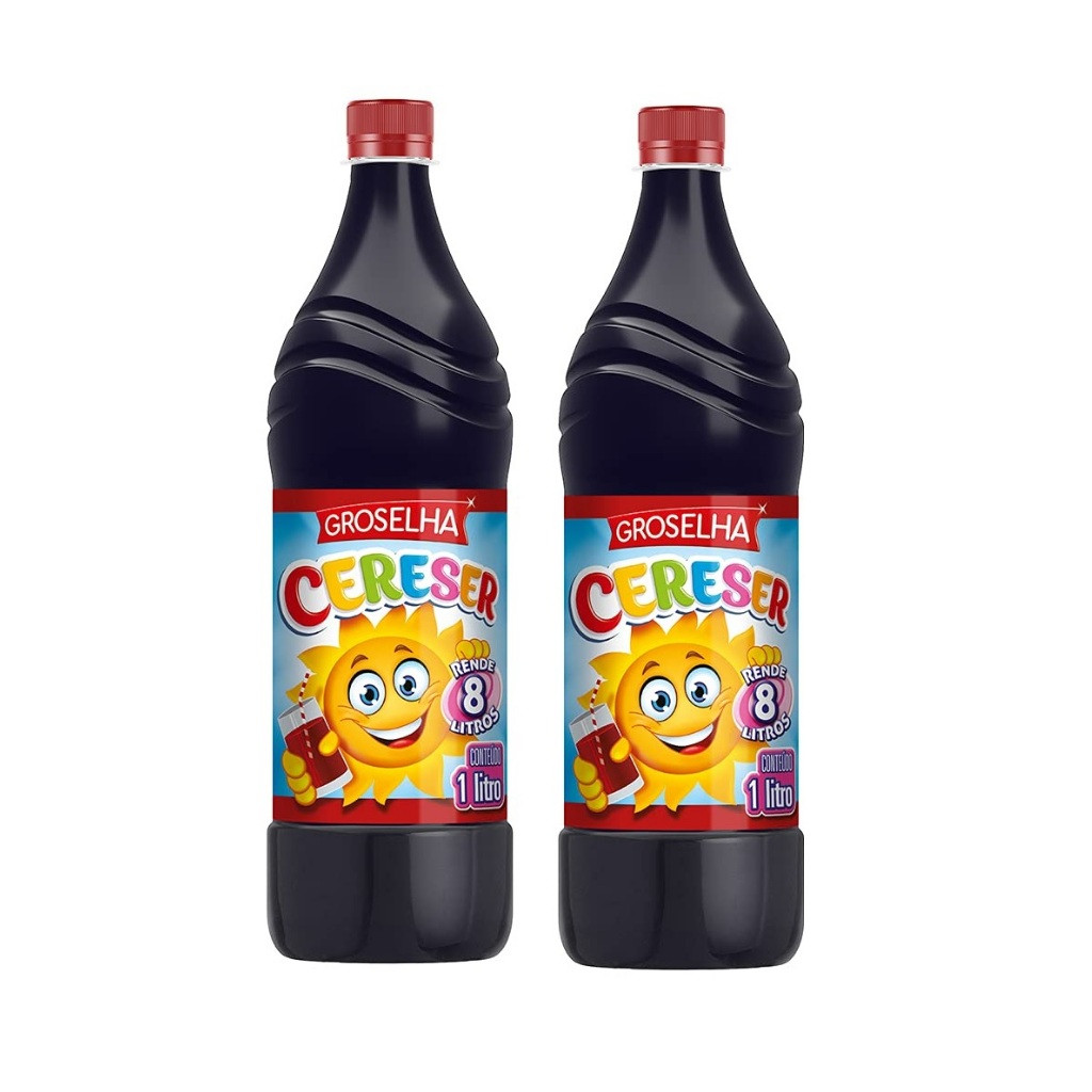Kit 2 Xarope Groselha Cereser 1000ml rende 16 litros | Shopee Brasil