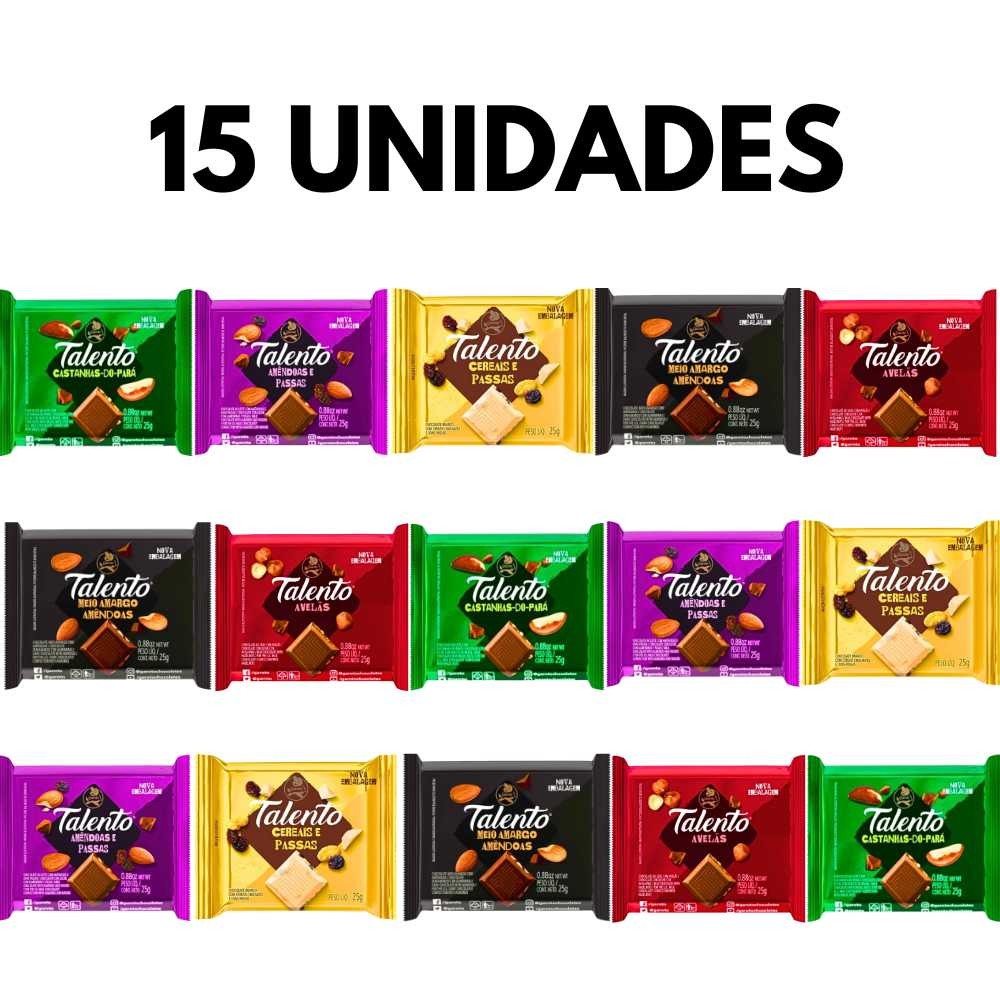 Chocolate Talento Garoto Sortido - 15un De 25g Cada | Shopee Brasil