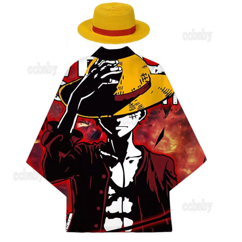 Roupa De Macaco D Luffy Para Kid Boy One Piece King Kimono Cloak ...