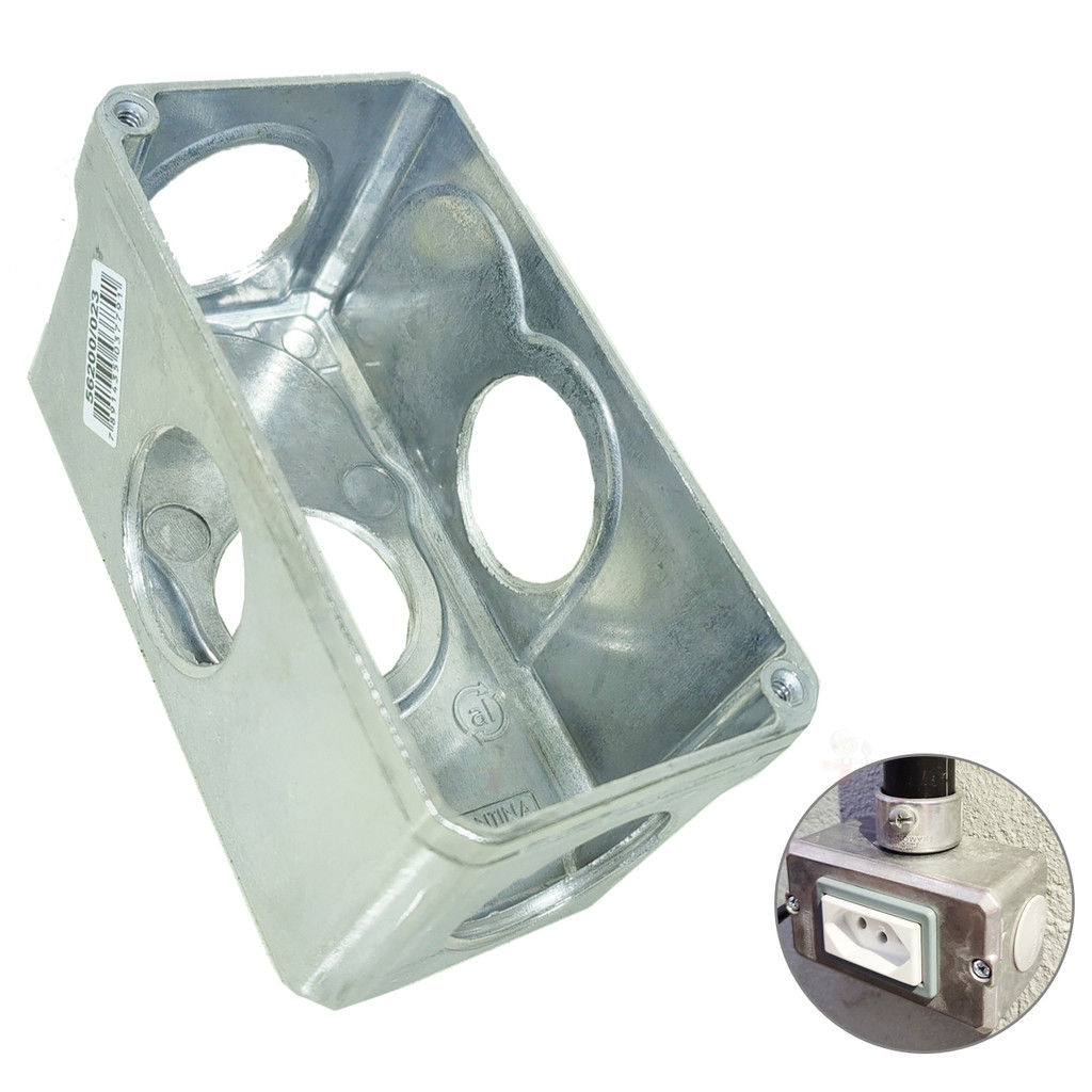 Condulete 1" Polegada Multiplo tipo X 5 saidas Galvanizado Tramontina ...