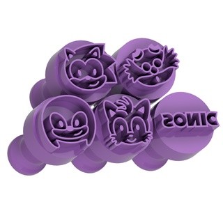 Kit Carimbo Marcador Brigadeiros SONIC THE HEAD HOG Molde Festa ...